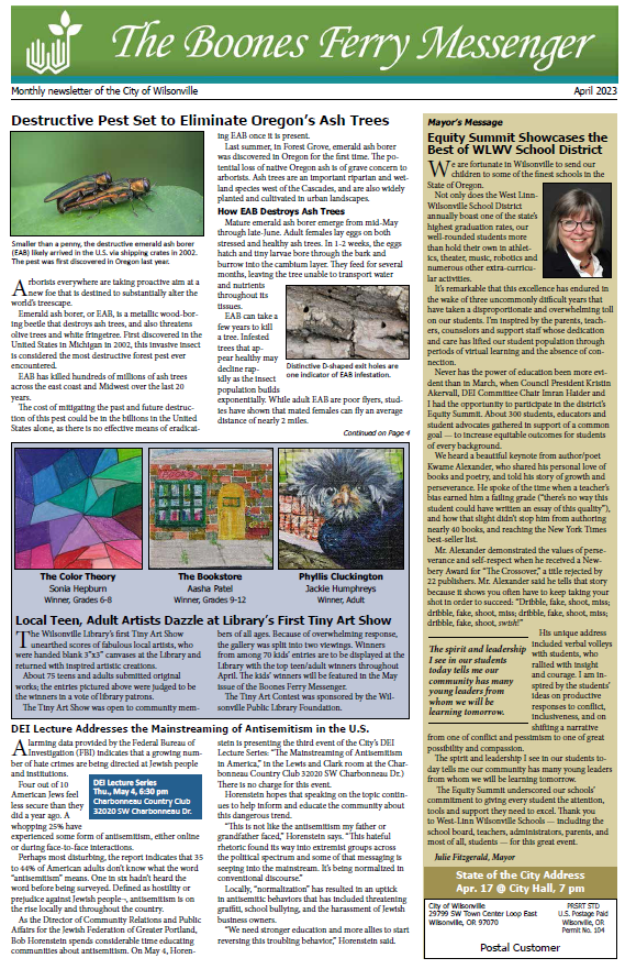 April 2023 Boones Ferry Messenger | City of Wilsonville Oregon
